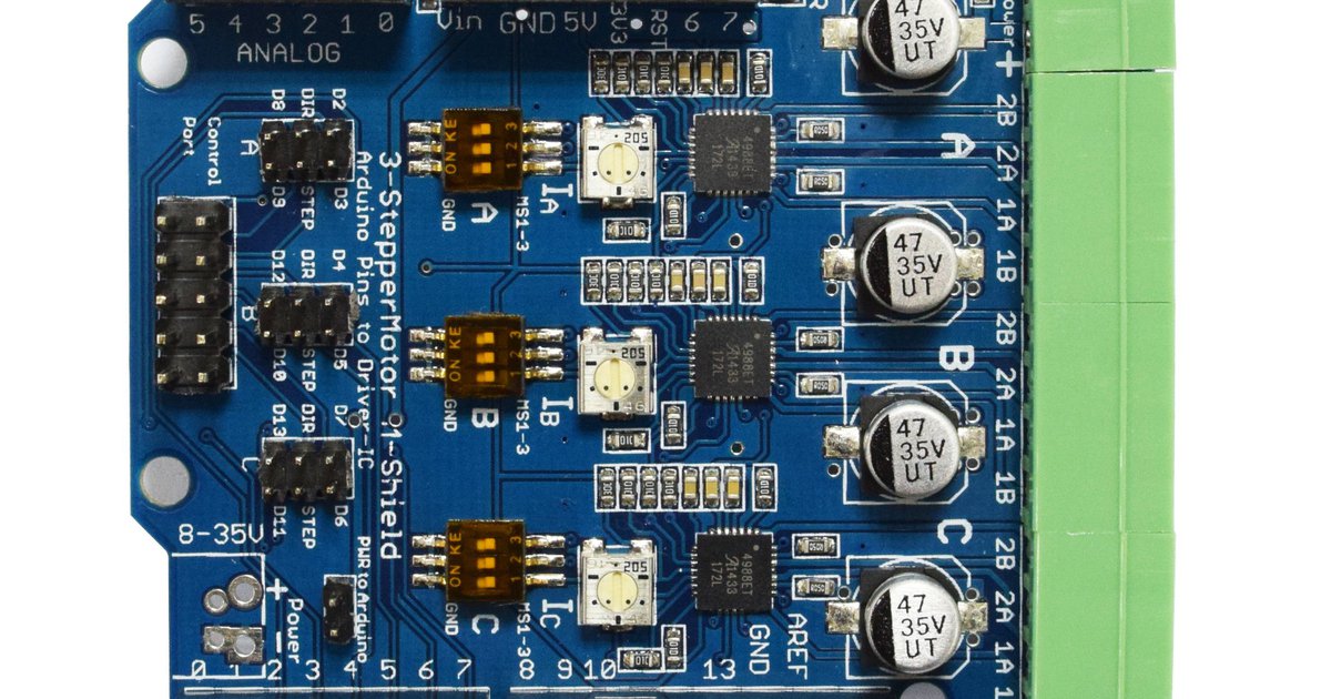 Stepper Motor Driver Arduino Shield V1.0 3xA4988 from Smart-Prototyping ...