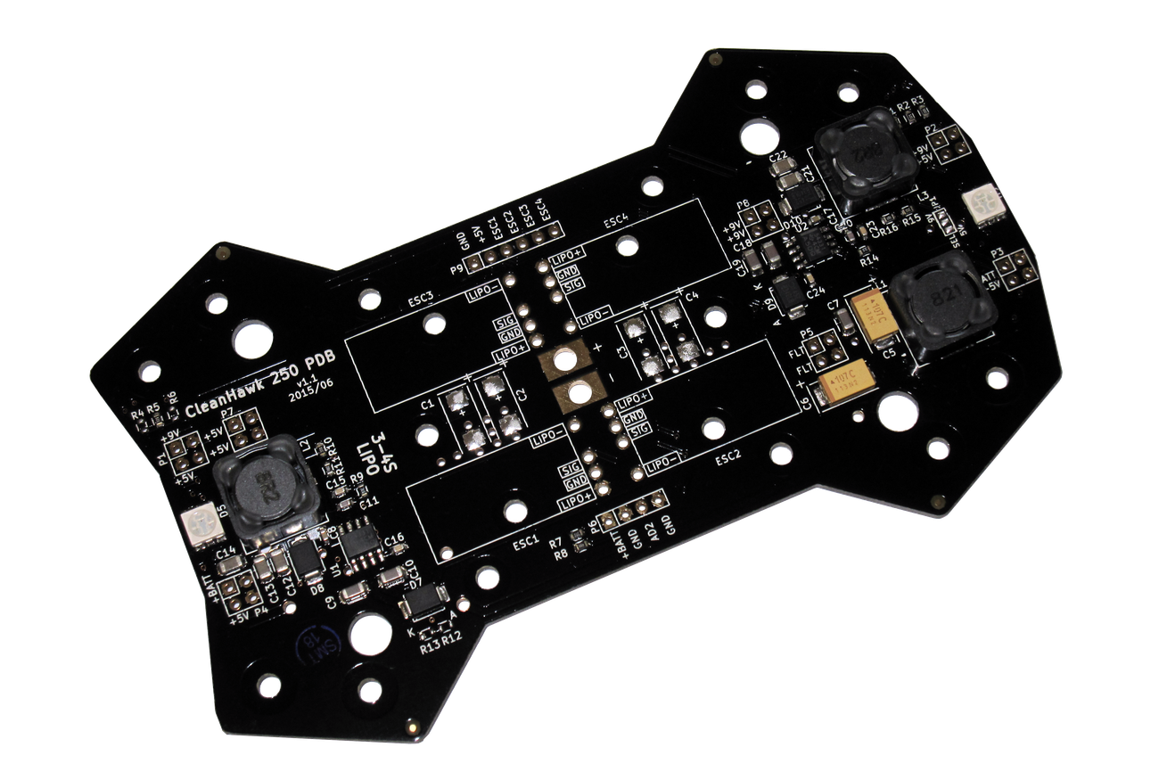 CleanHawk 250 Quadcopter Power Distribution Board from 2Bluesc on Tindie