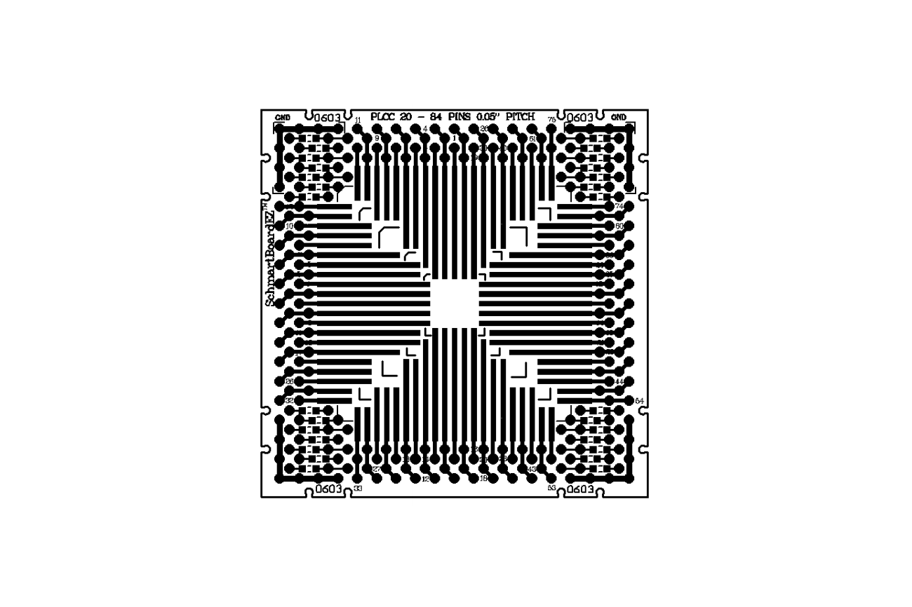 PLCC 2x 2" Grid EZ Version 20-84 Pins 0.05" Pitch from Schmartboard ...