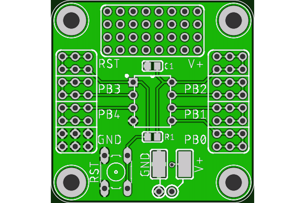 ATTiny 25/45/85 ProtoBoard (THT/SMD) V2 from HiboTronix on Tindie