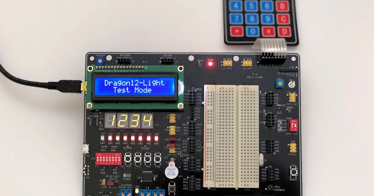 Dragon12-Light trainer with Serial Monitor from Trainer4Edu on Tindie