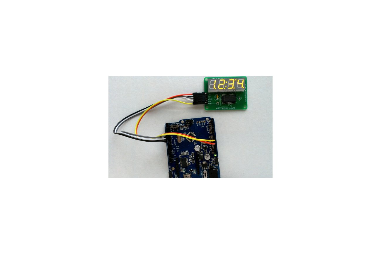 SPI 4-digit seven segment LED display from Embedded Lab on Tindie
