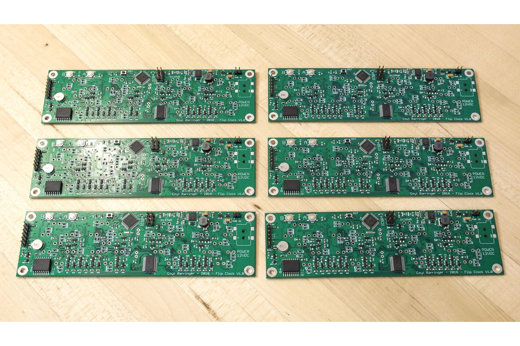 Electromechanical Flip Clock Assembled PCB from Lizard Systems on Tindie