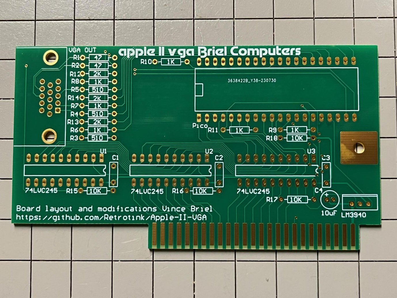 APPLE II, II+, IIe VGA Graphics Card, PCB only from Maxwell's Gadgets ...