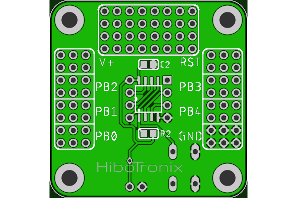 ATTiny 25/45/85 ProtoBoard (THT/SMD) V2 from HiboTronix on Tindie