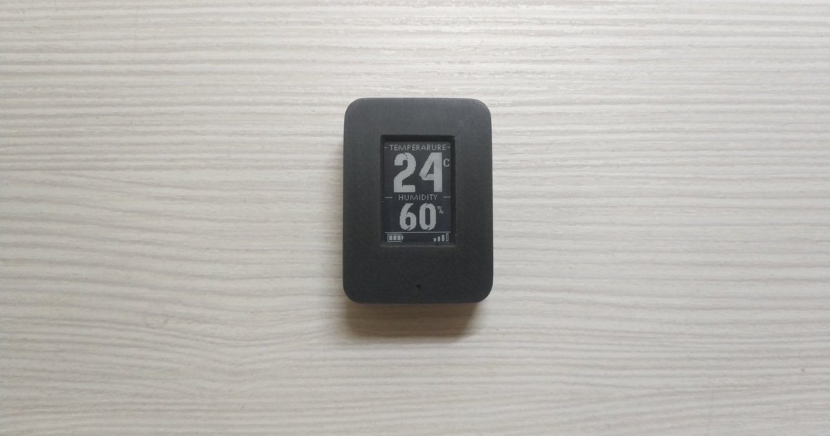 Temp and Hum mini sensor with mini e-ink display from Efektalab on Tindie