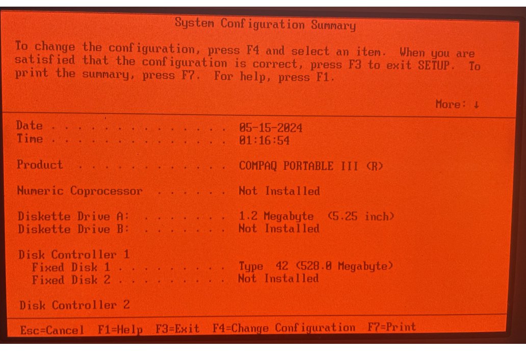 compaq portable iii setup disk