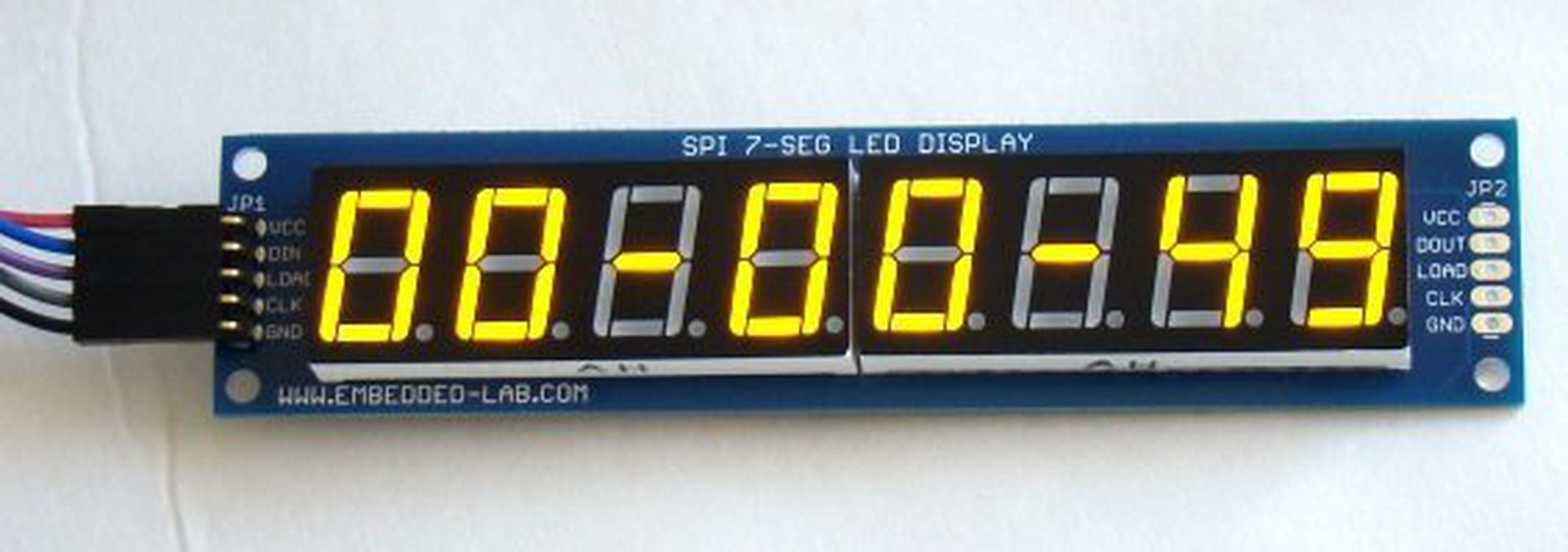 PCB for serial 7 segment LED display from Embedded Lab on Tindie