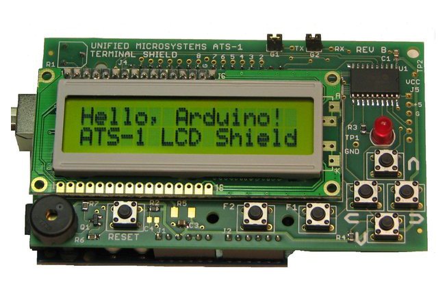 ATS-1: LCD Terminal Shield for Arduino from Unified Microsystems on Tindie