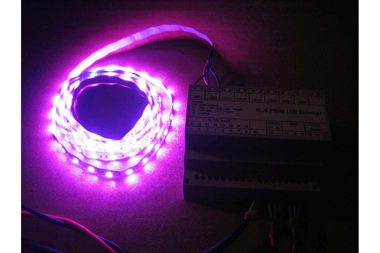8ch LED dimmer (0-10V, DMX, Modbus) from Nbtec.Be on Tindie