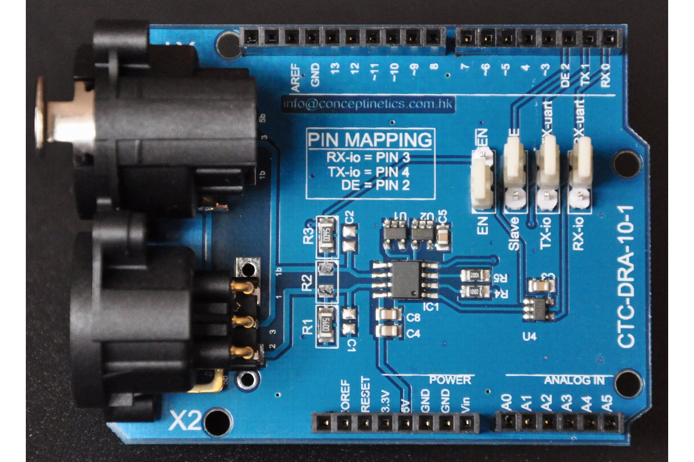 DMX Shield for Arduino (RDM Capable) from Conceptinetics on Tindie