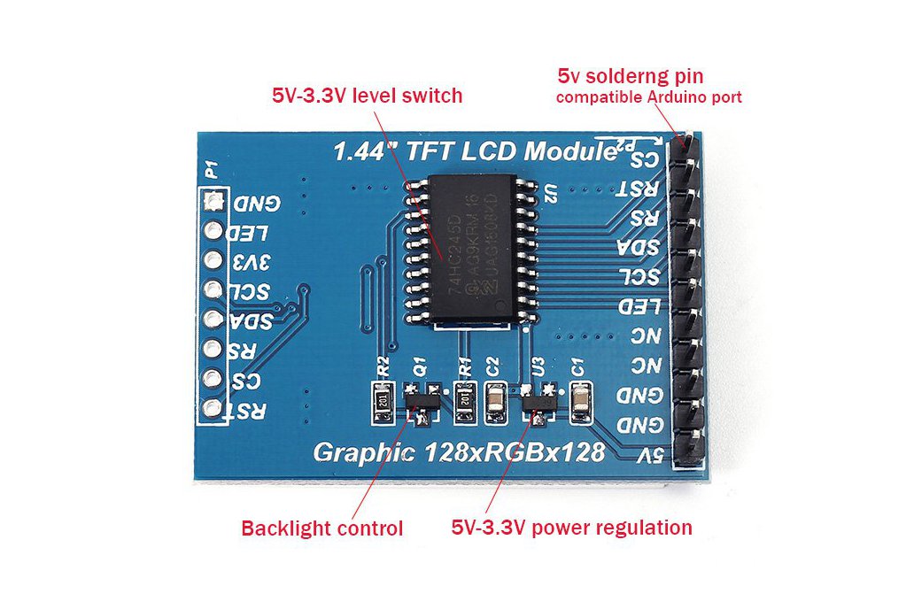 5V TFT 1.44-inch Color LCD for Arduino(8542) from ICStation on Tindie