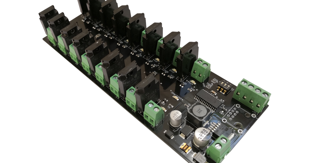 i2c 16-channel SSR relay module board Arduino Pi from pcblab.io on Tindie