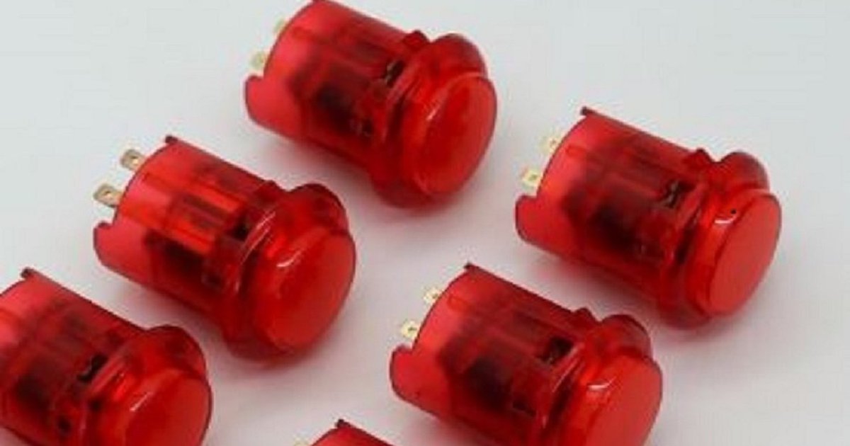 Arcade Red 24mm Push Button with Led from JasonKits on Tindie