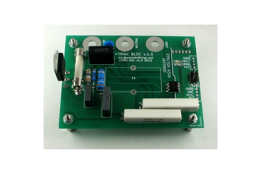 TRIAC BLOC - I2C Mains voltage controller from miceuz on Tindie