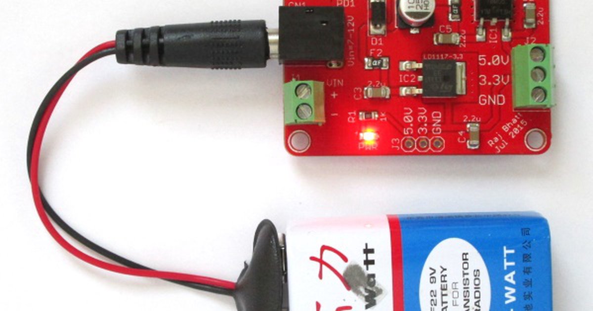 Dual regulated power supply (5.0V/3.3V) board from Embedded Lab on Tindie