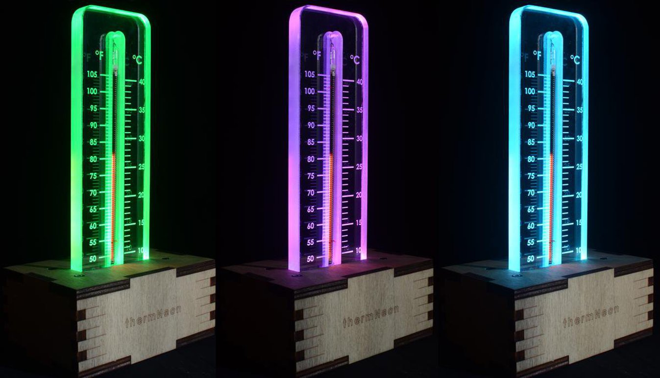 thermNeon - the neon nixie room thermometer from SALTechips on Tindie