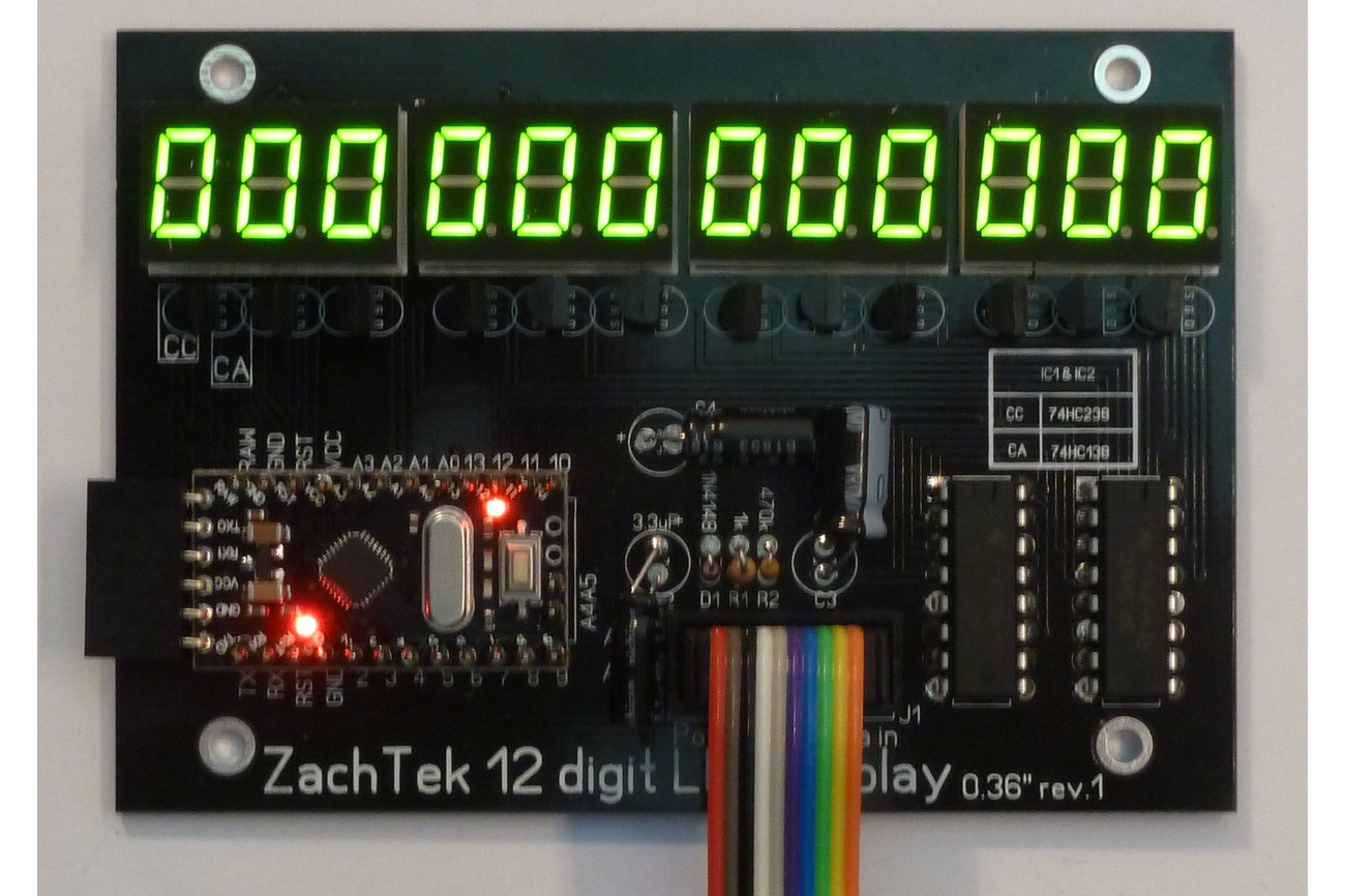 12 Digit LED Display from Zachtek on Tindie