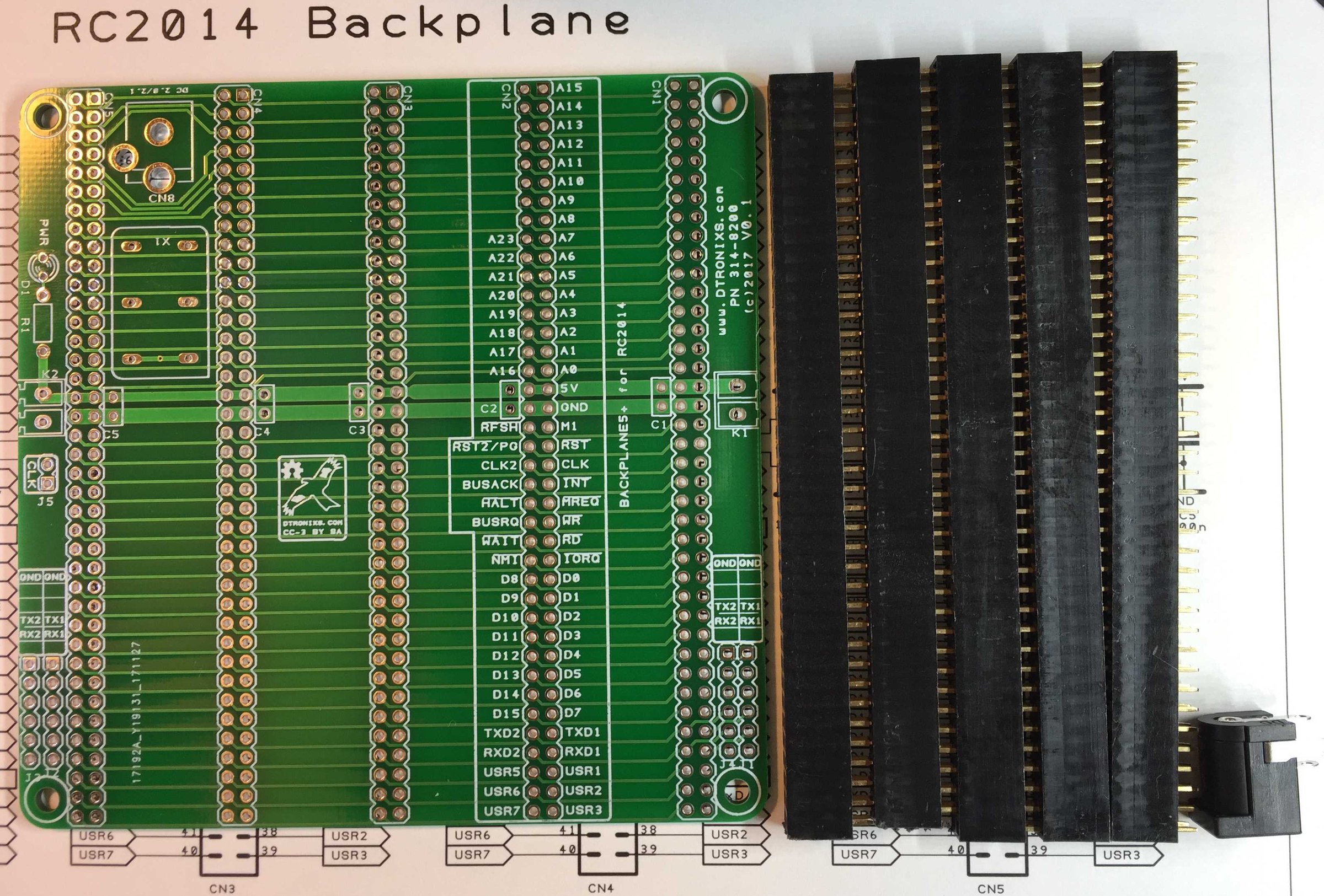 Backplane 5 for the RC2014 Bus from DTRONIXS on Tindie