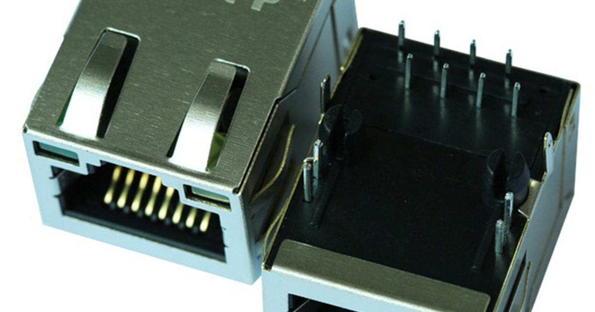 J1011F21PNL with LEDs Cat5 Modular RJ45 Connectors from LINK-PP on Tindie