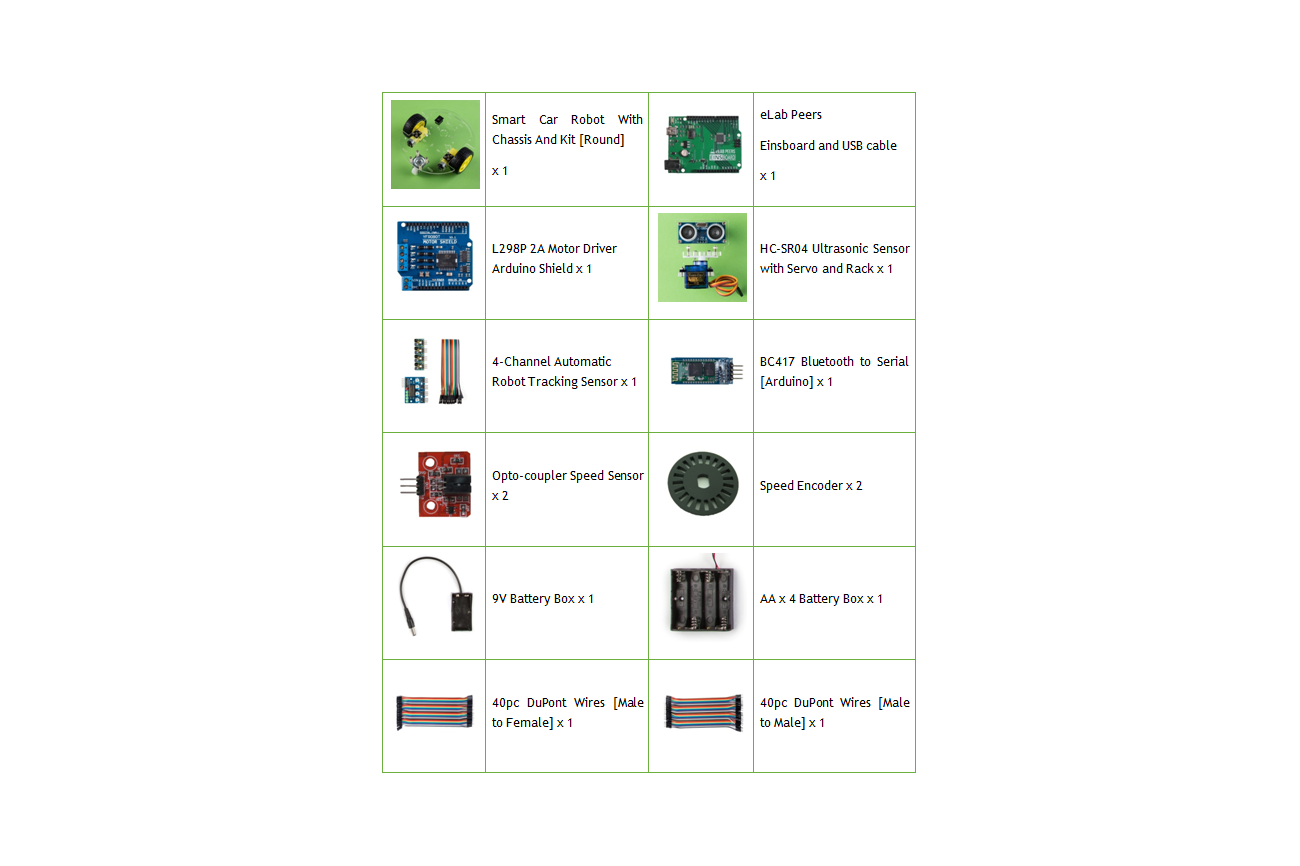 Arduino Starter Kit eBOT Z Smart Car Robot Chassis from Elab Peers on ...