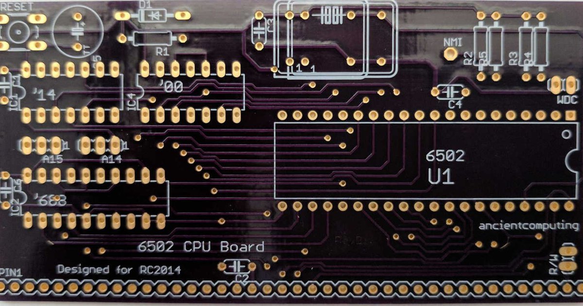 6502 CPU Board for RC2014 from ancientcomputing on Tindie