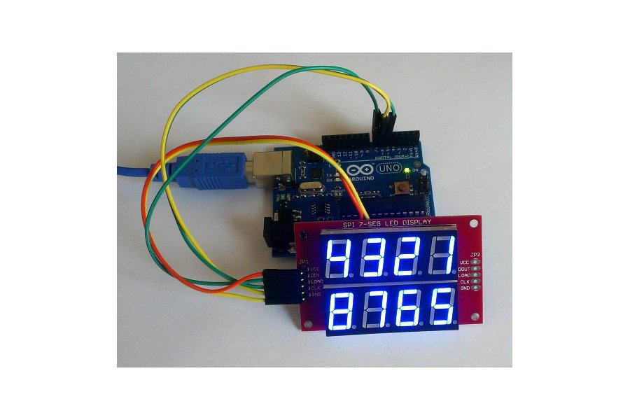 Double row 4-digit seven segment LED display-BLUE from rajbex on Tindie