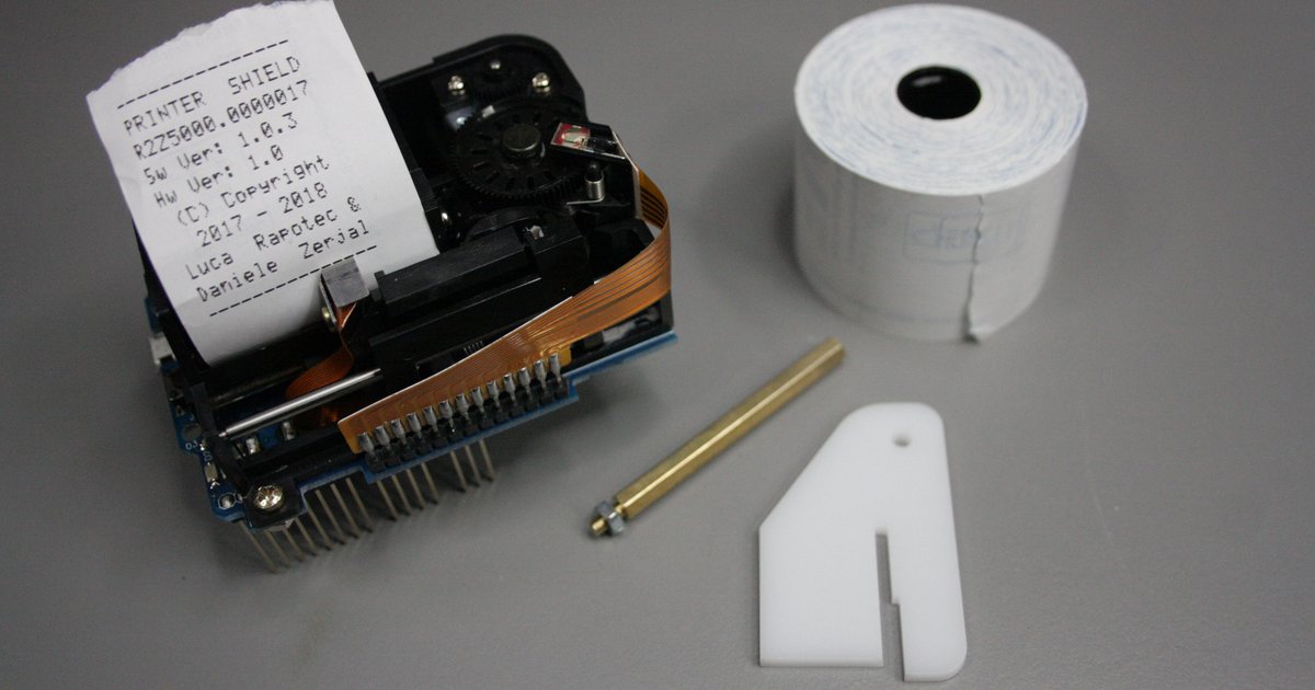 Arduino Thermal Paper Printer Shield from R2Z on Tindie