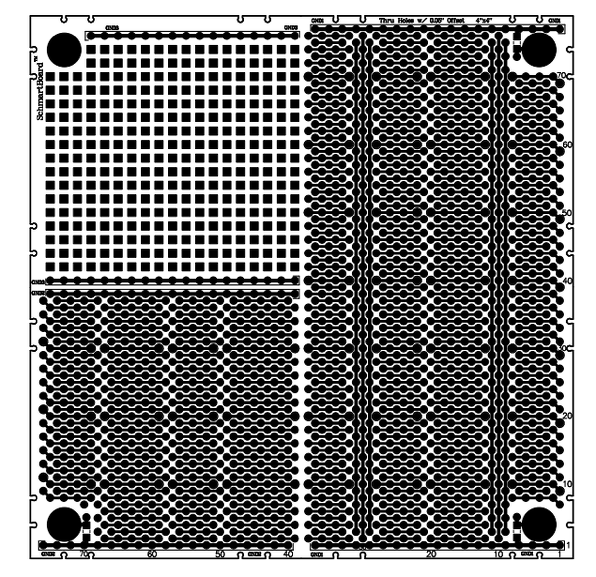 Schmartboard 4x4" Through Hole Offset Grid 0.1 pitch from Schmartboard ...