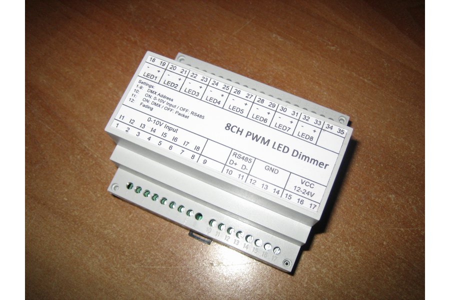 8ch LED dimmer (0-10V, DMX, Modbus) from NickB on Tindie