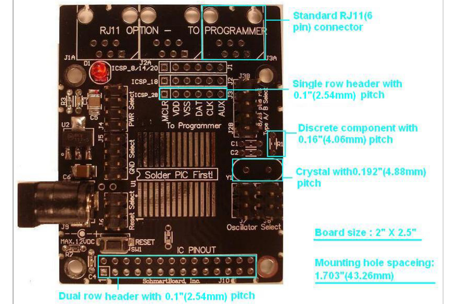 SchmartBoard DevBoard A 8 Bit PIC® Microcontroller from Schmart on Tindie