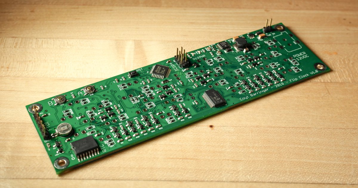 Electromechanical Flip Clock Assembled PCB from Lizard Systems on Tindie