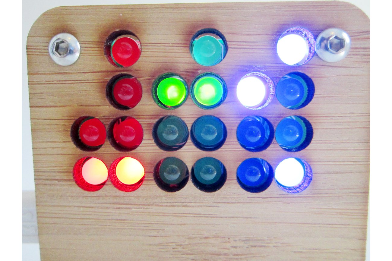 RGB Binary Clock KIT in Bamboo Case USB Powered from Apple Mountain on ...