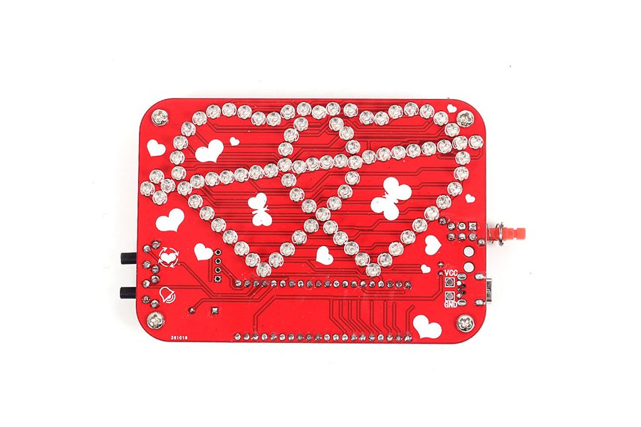 RGB LED Heart-Shaped Flashing Light Kit (13054) from ICStation on Tindie