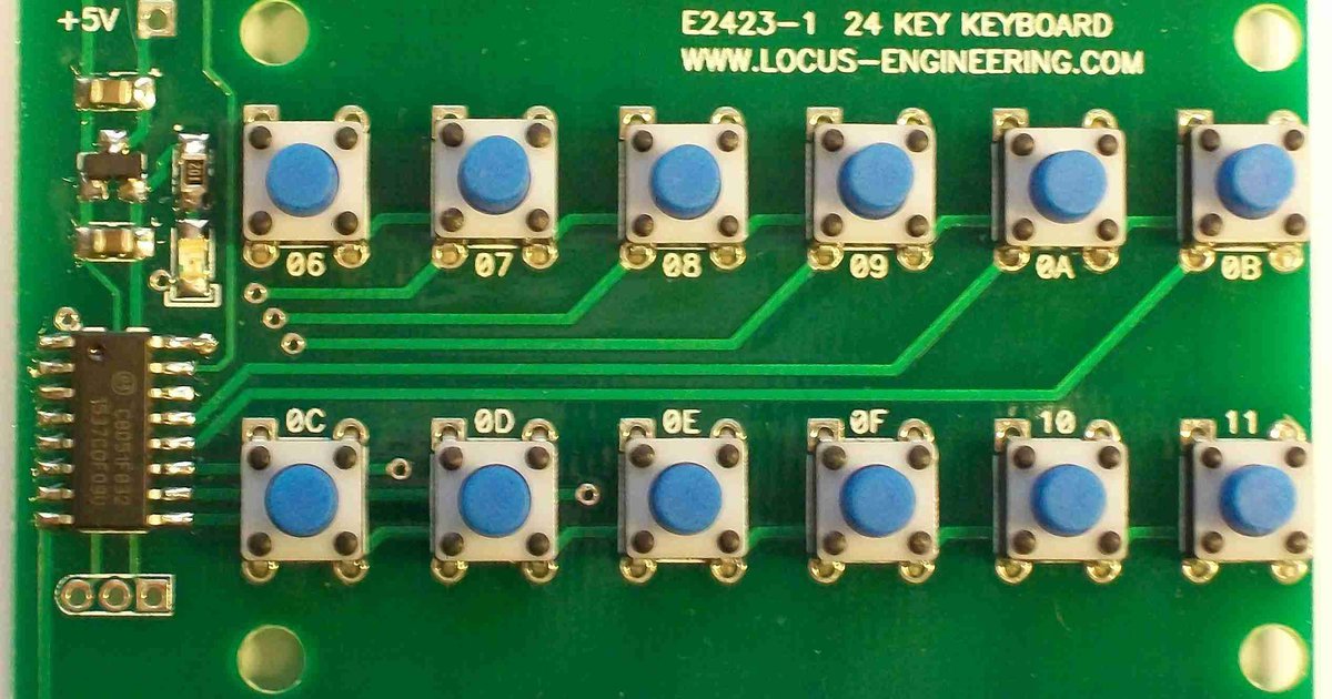 E2423 24 Key Keyboard with Serial Output from Locus Engineering Inc. on ...