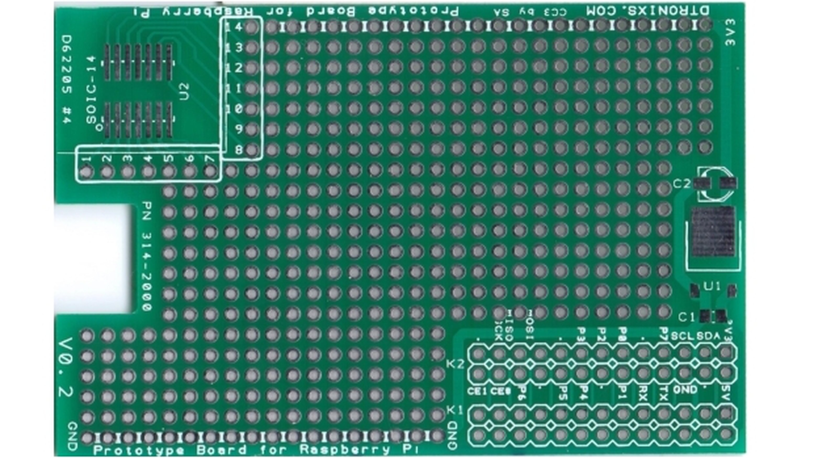 Raspberry PIIO - RPi ProtoBoard board (PCB only) from DTRONIXS on Tindie