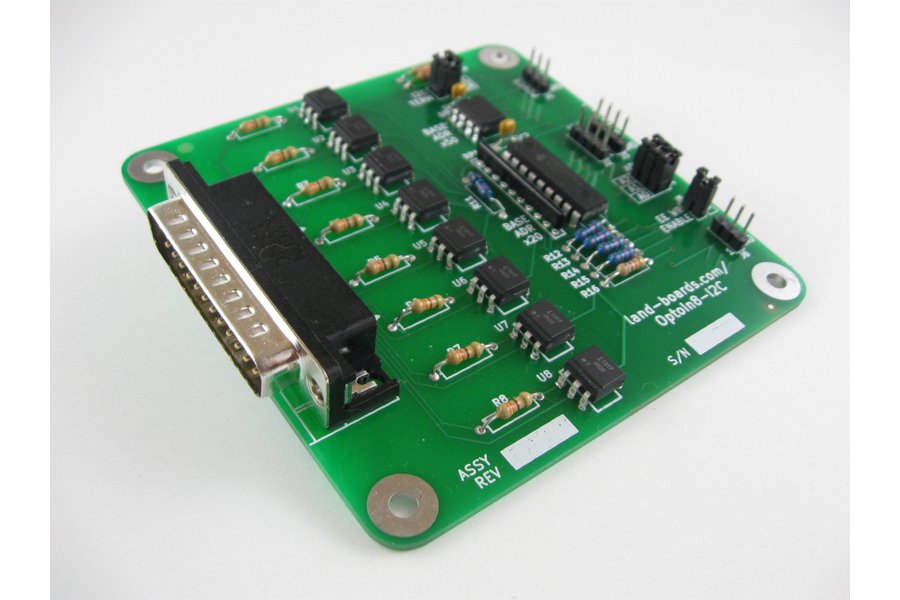 Eight optically-isolated inputs card (OptoIn8-I2C) from land_boards on ...