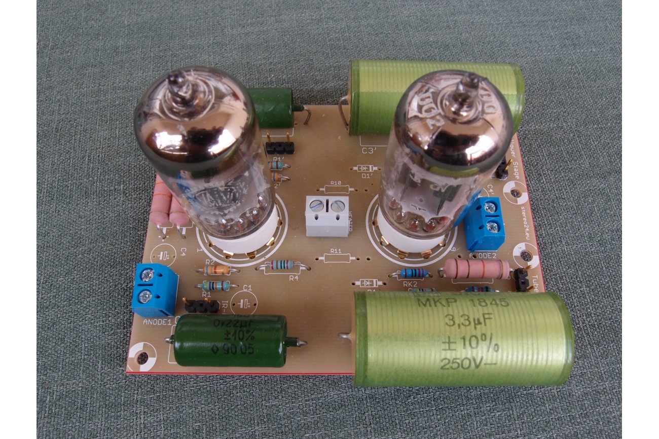 Universal PCB for tube preamp CCDA stage ECC88 from Stereo24 on Tindie