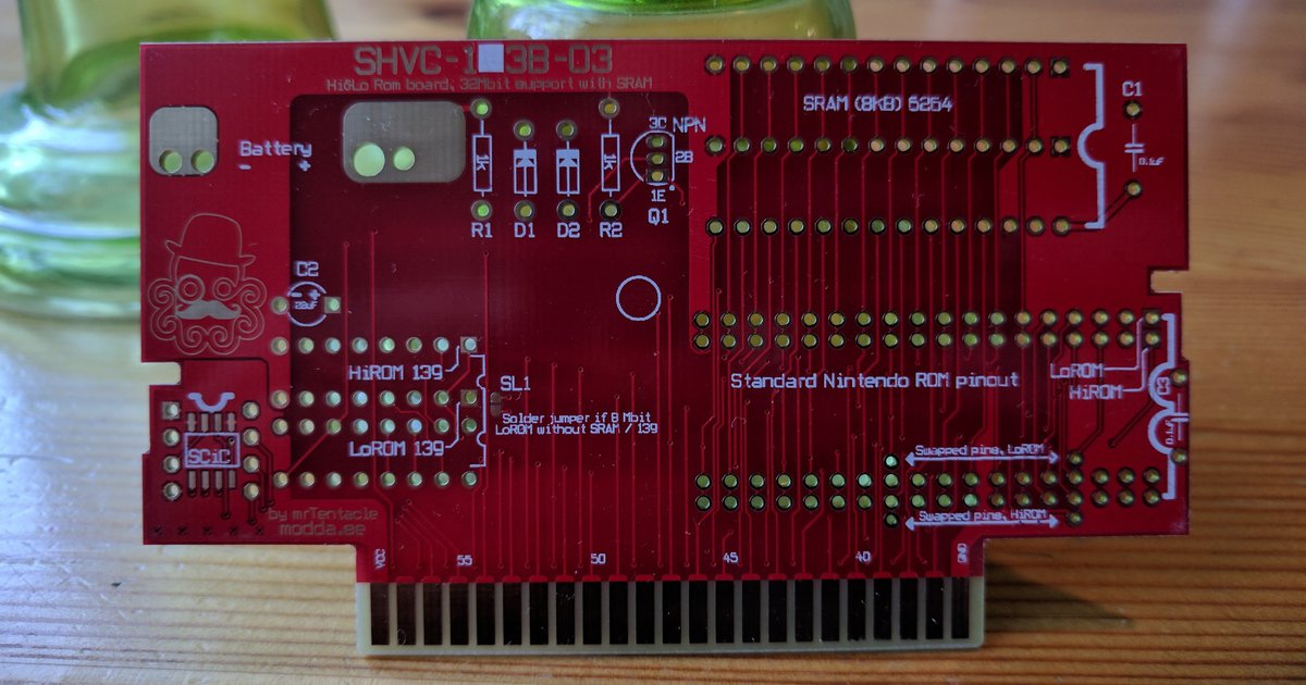SNES repro PCB build your own carts! from mrTentacle on Tindie