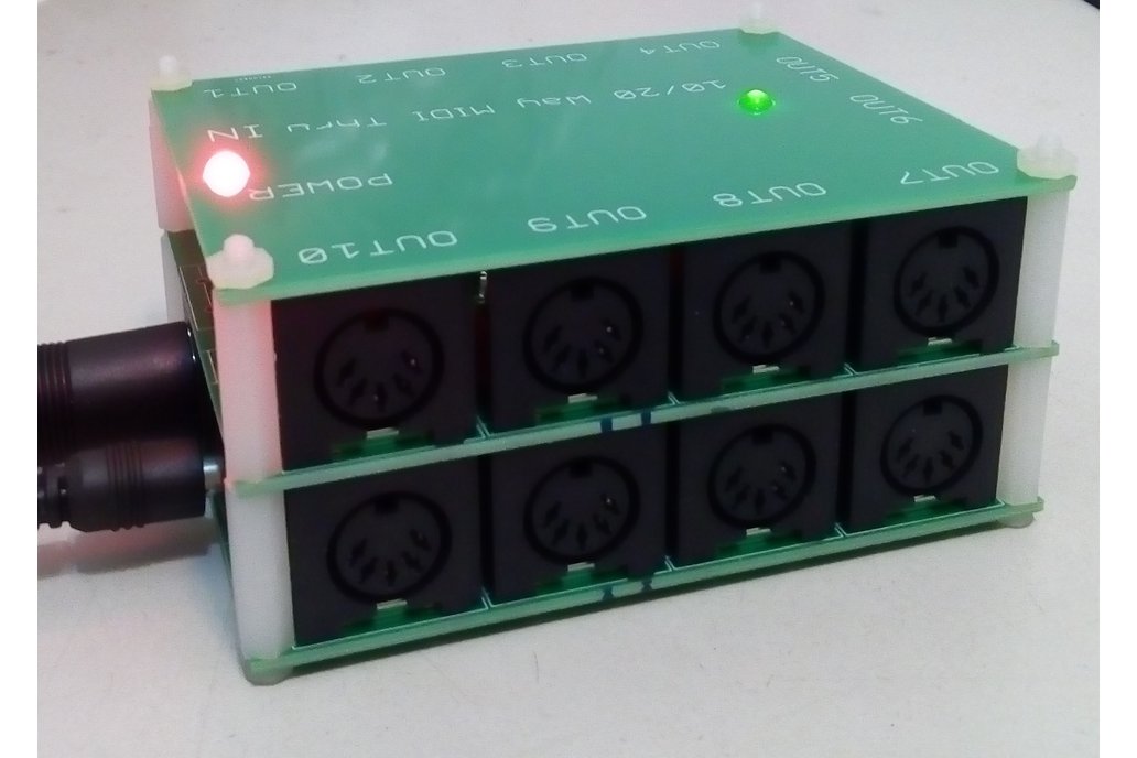 20 way MIDI Thru Splitter unit for synthesizers from JACK on Tindie