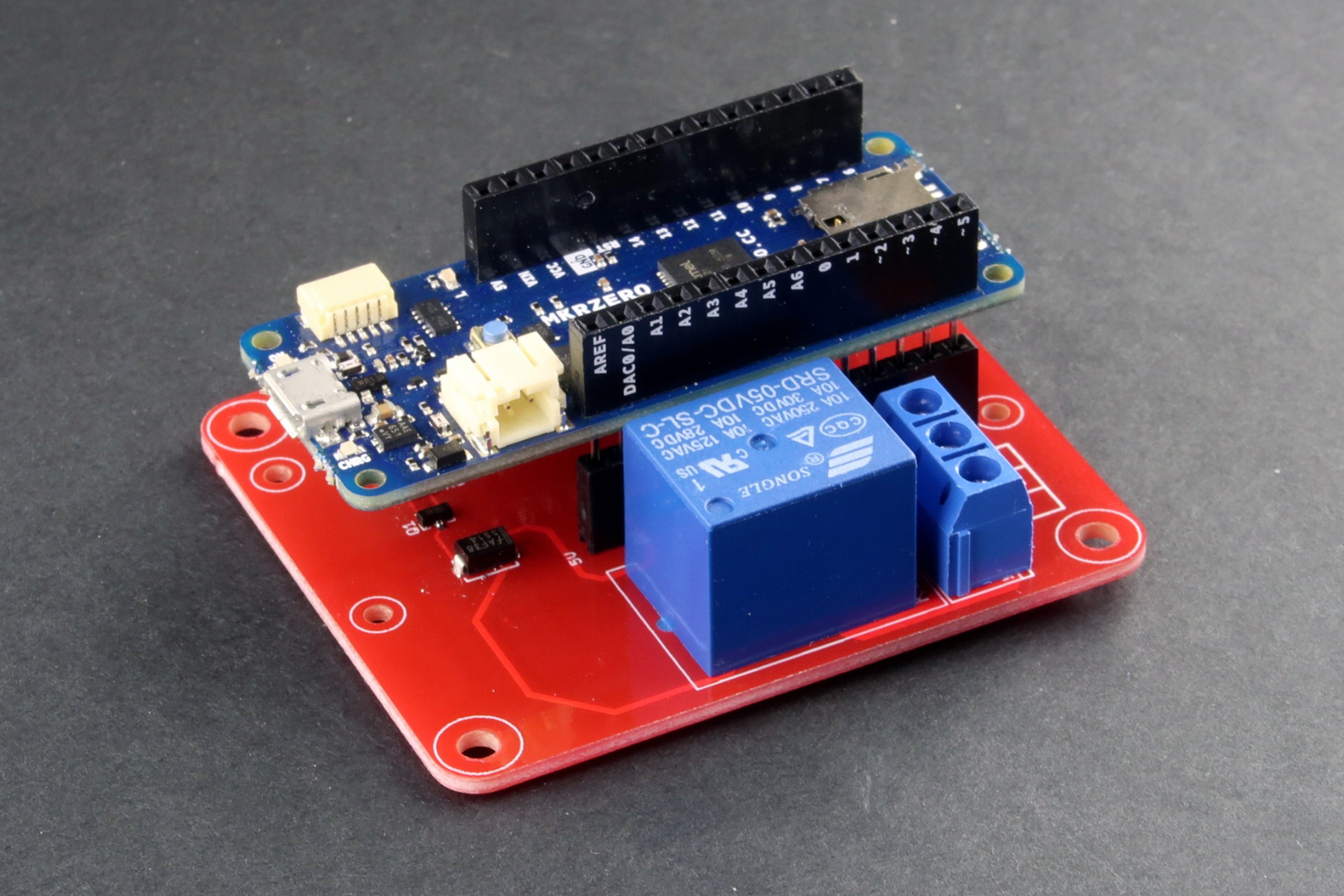 Arduino MKR compatible relay shield from Omzlo on Tindie