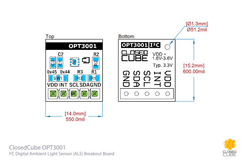 OPT3001 Digital Ambient Light Sensor Breakout from ClosedCube on Tindie