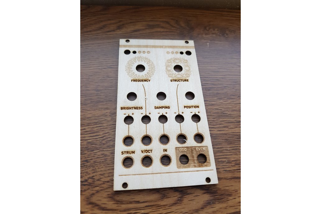 Mutable Rings Eurorack Panel Laser Cut Wood + PCB from CCTV on Tindie