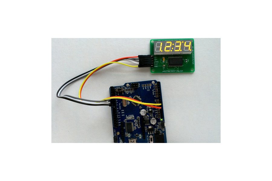 SPI 4-digit seven segment LED display from rajbex on Tindie