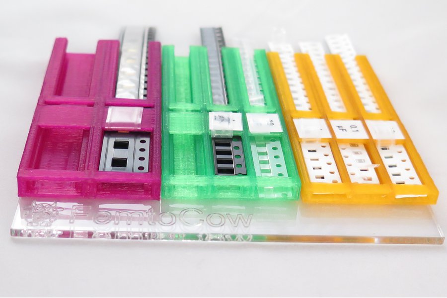 Set of 7 SMD soldering trays (second class) from FemtoCow on Tindie